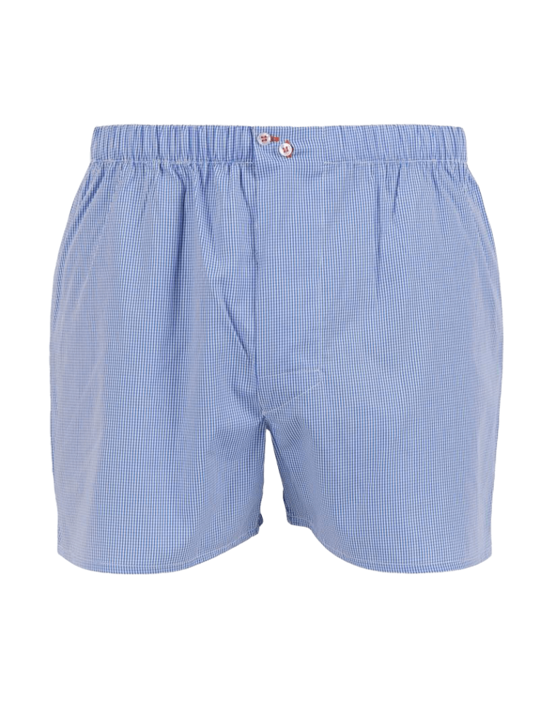 Men's plain cotton boxers - Blue France | Doré Doré